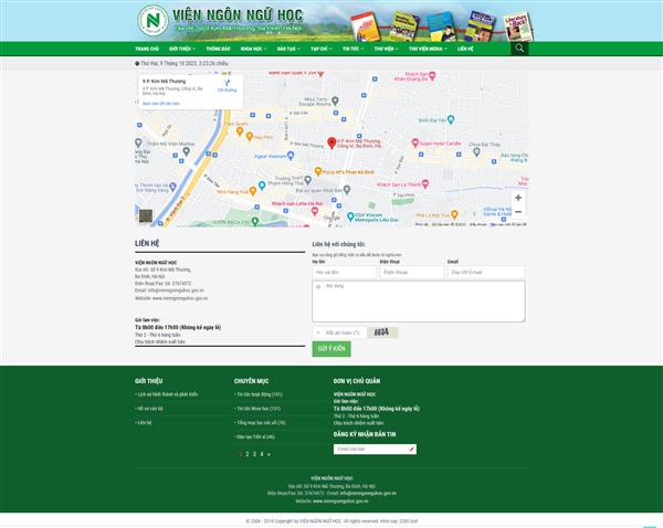 Mẫu website Viện Ngôn Ngữ Học